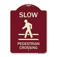 National Marker Reflective "Slow - Pedestrian Crossing" Pedestrian Sign ...