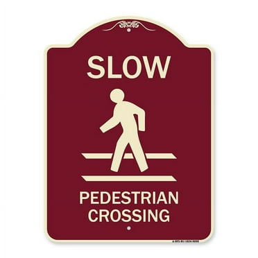 National Marker Reflective "Slow - Pedestrian Crossing" Pedestrian Sign ...