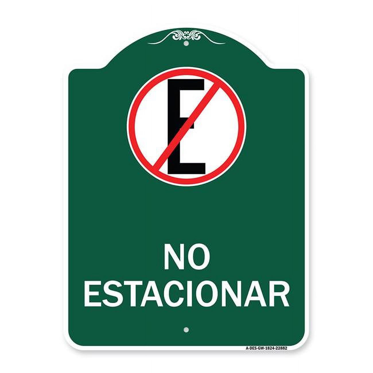 SignMission 18 x 24 in. Designer Series Sign - Spanish Parking Sign ...