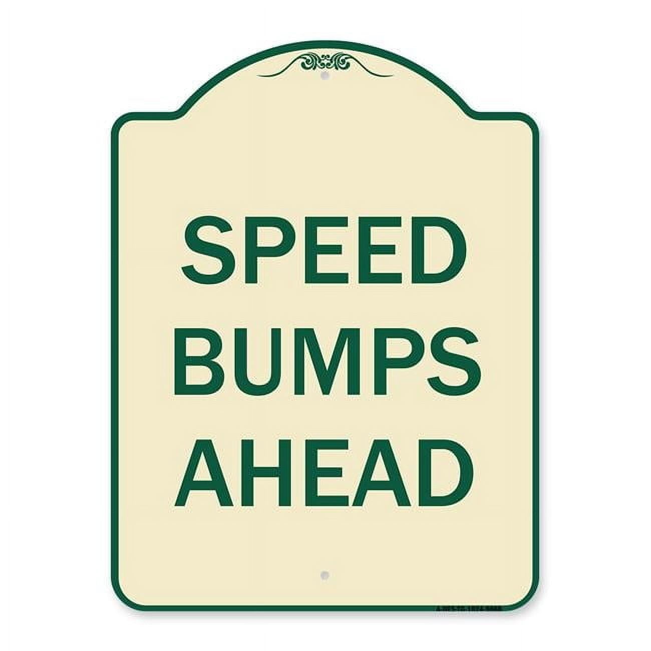 SignMission 18 x 24 in. Designer Series Sign - Speed Bumps Ahead, Tan ...