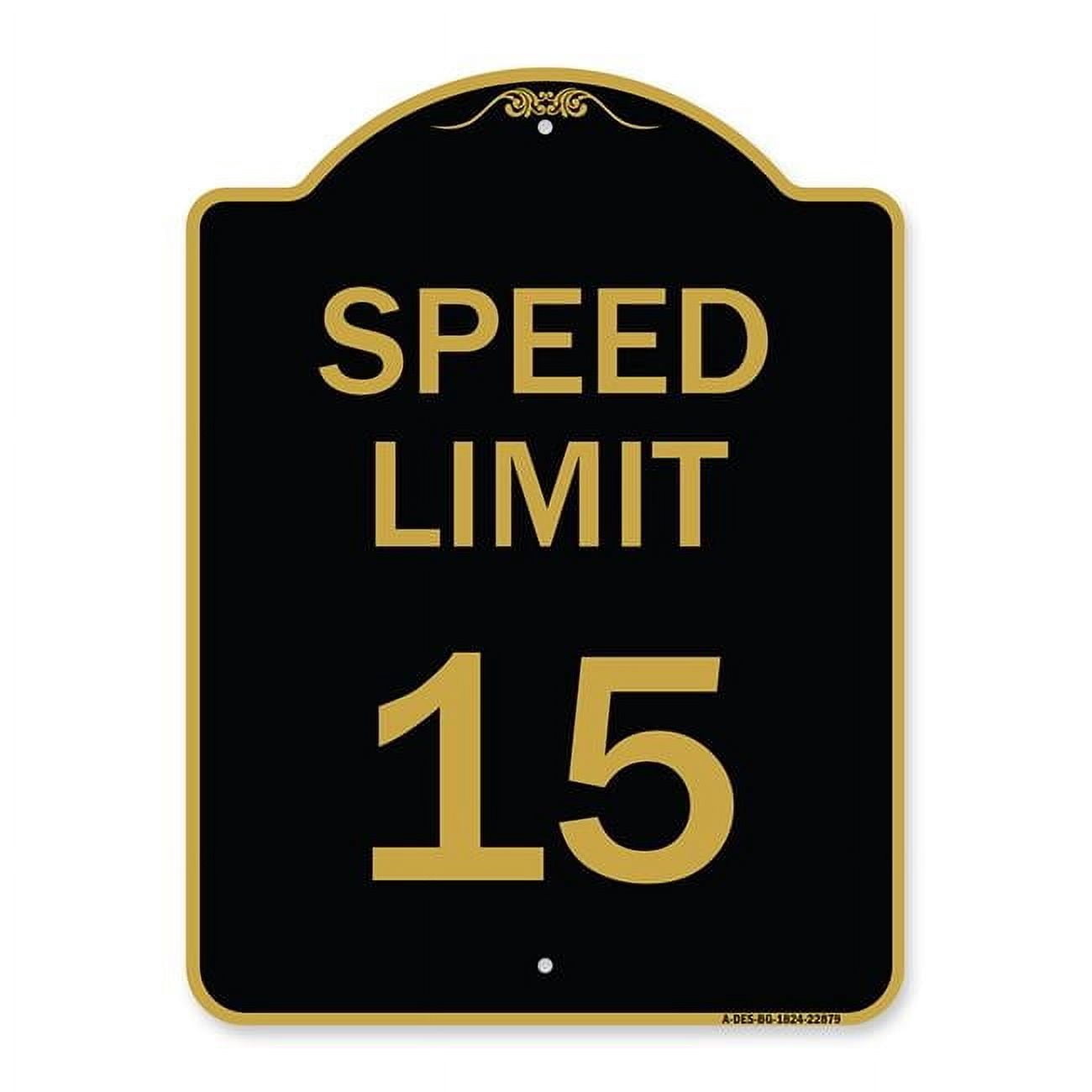 SignMission 18 x 24 in. Designer Series Sign - Speed Limit 15 MPH ...