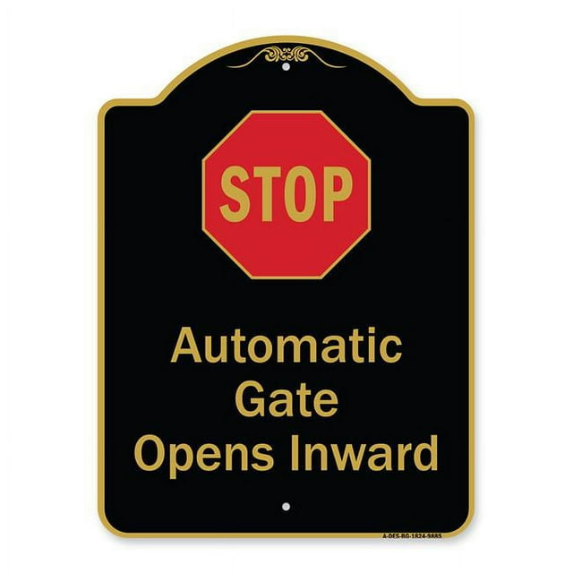 SignMission 18 x 24 in. Designer Series Sign - Stop Automatic Gate ...