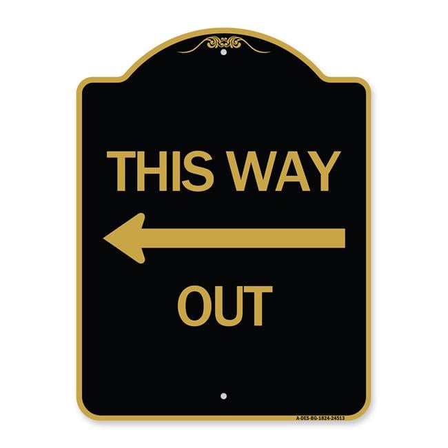 SignMission 18 x 24 in. Designer Series Sign - This Way Out & Left ...