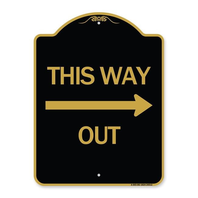 SignMission 18 x 24 in. Designer Series Sign - This Way Out & Right ...