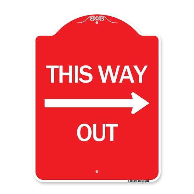 SignMission 18 x 24 in. Designer Series Sign - This Way Out & Right ...