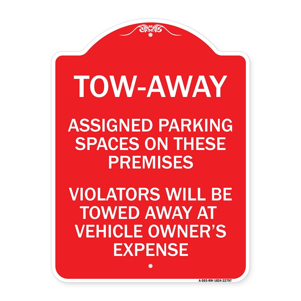 SignMission Designer Series Sign - Tow Zone Assigned Parking Spaces on ...