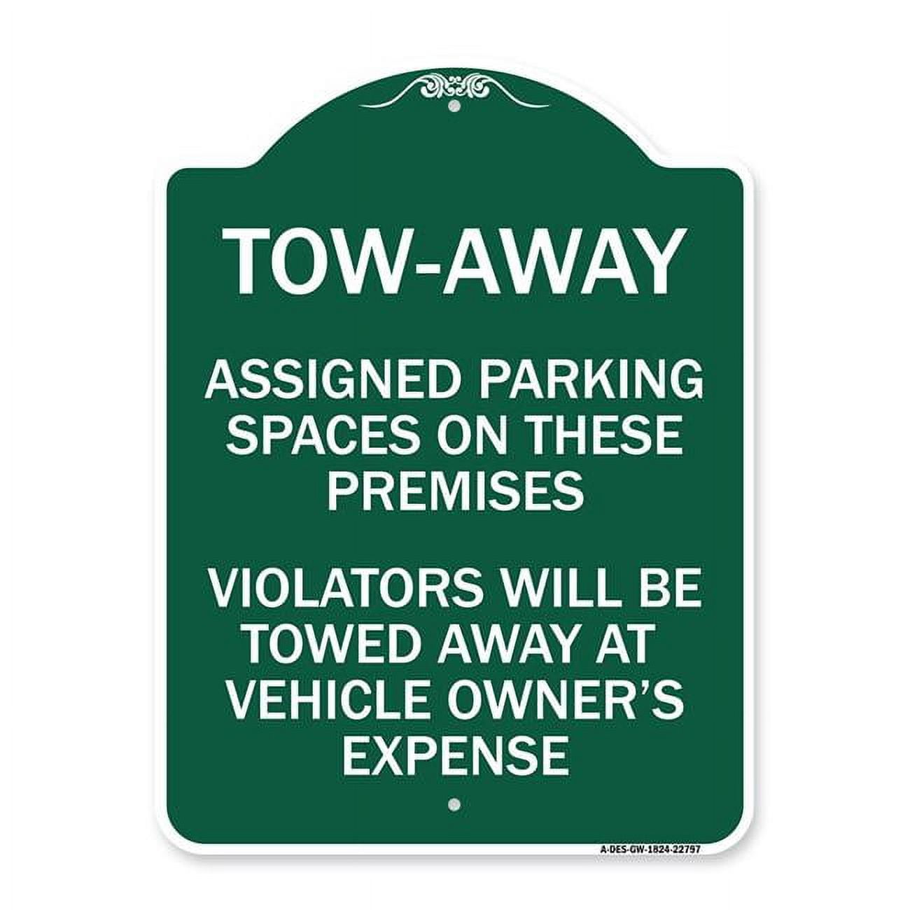 SignMission 18 x 24 in. Designer Series Sign - Tow Zone Assigned ...