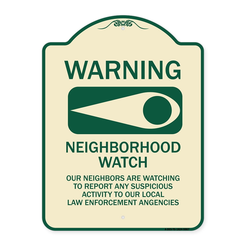SignMission Designer Series Sign - Warning - Our Neighbors Are Watching ...
