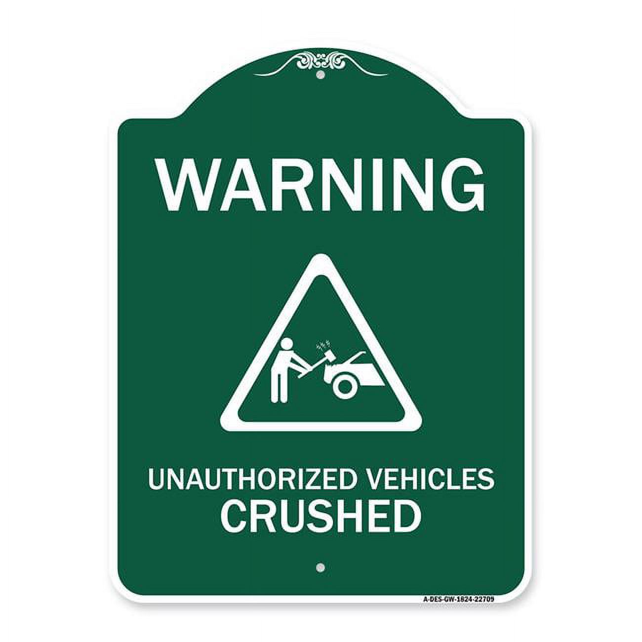 SignMission 18 x 24 in. Designer Series Sign - Warning Unauthorized ...
