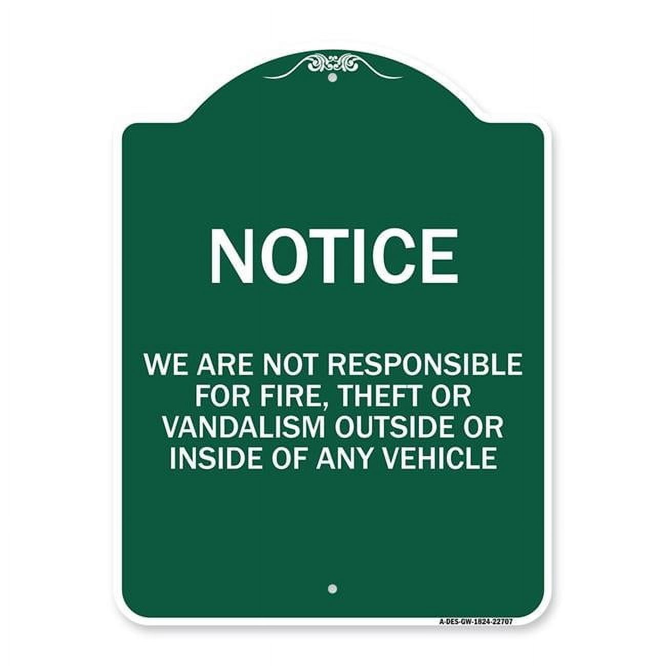 SignMission 18 x 24 in. Designer Series Sign - We Are Not Responsible ...