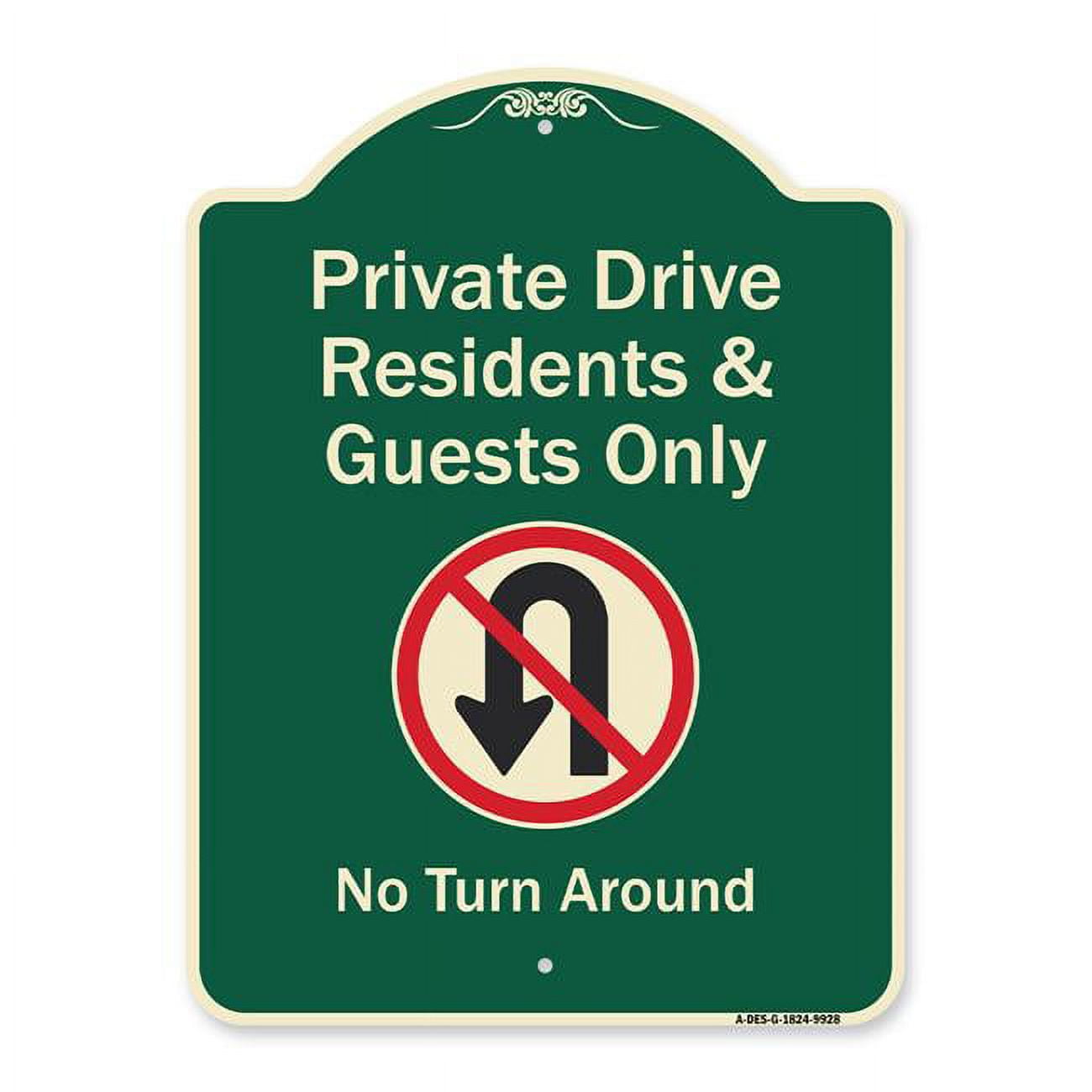 SignMission 18 x 24 in. Green Designer Series Sign - Private Drive ...
