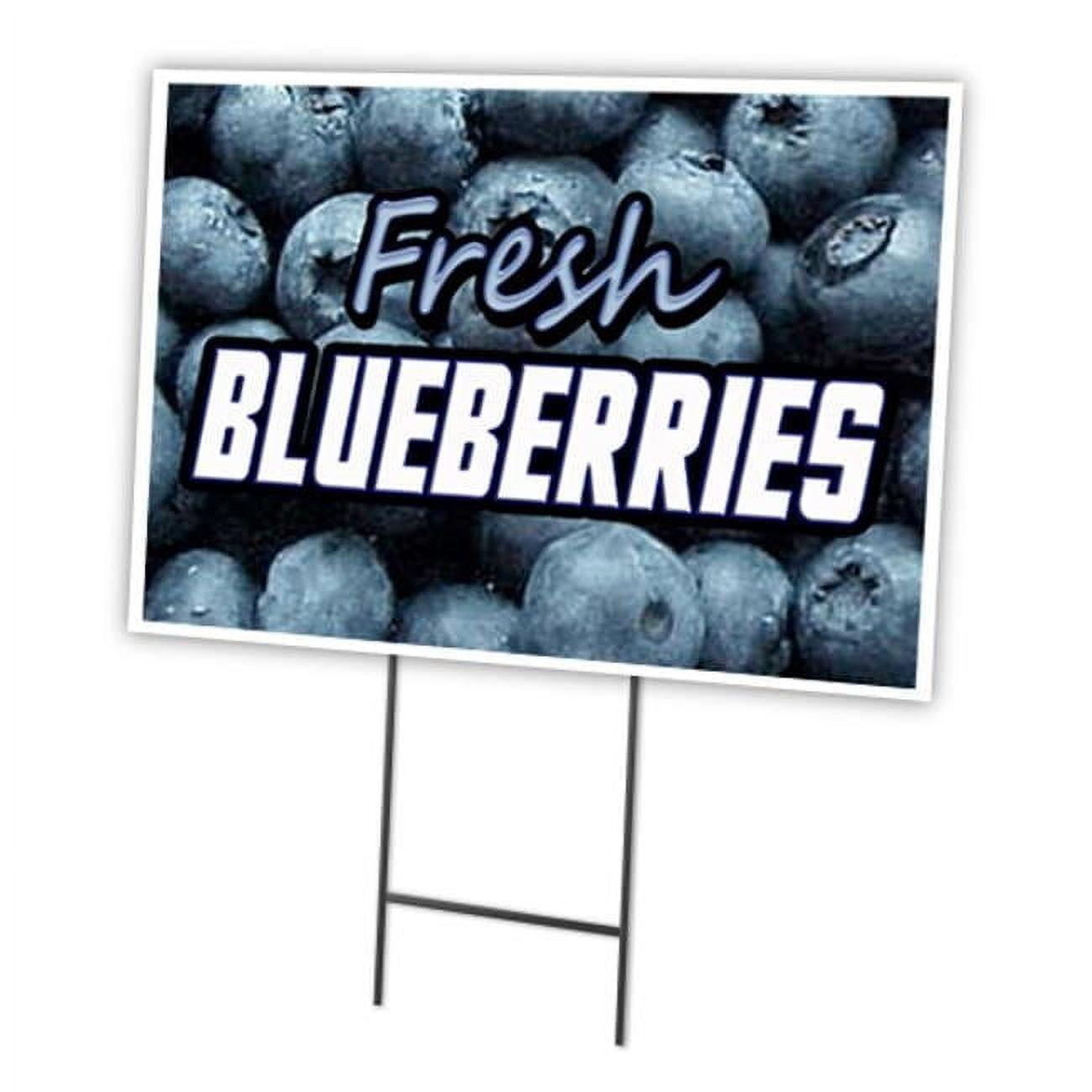 SignMission C-1824-DS-Fresh Blueberries 18 x 24 in. Outdoor Plastic ...