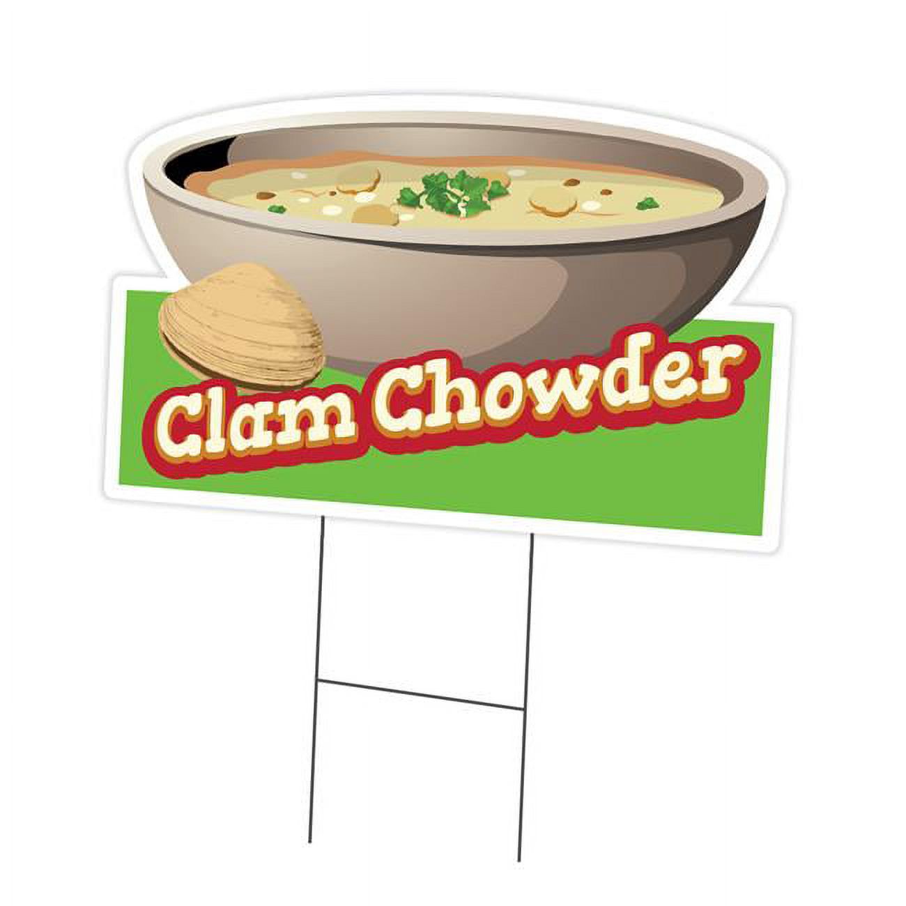 SignMission 18 x 24 in. Yard Sign & Stake - Clam Chowder - Walmart.com
