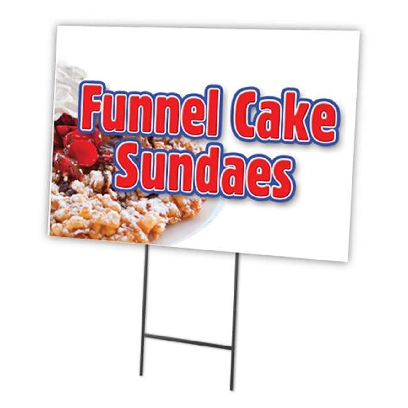 SignMission 18 x 24 in. Yard Sign & Stake - Funnel Cake Sundae ...