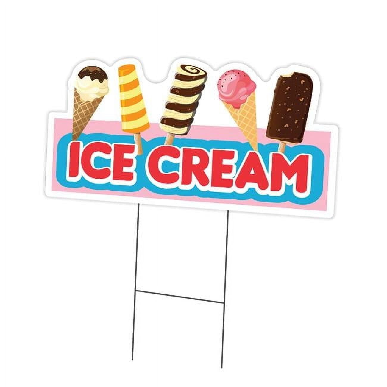 SignMission 18 x 24 in. Yard Sign & Stake - Ice Cream 2 - Walmart.com