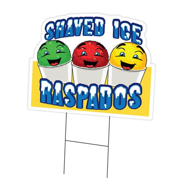 SignMission 18 x 24 in. Yard Sign & Stake - Shaved Ice Raspados ...