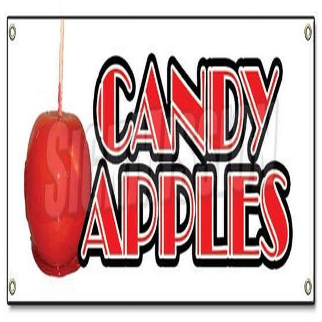 SignMission 18 x 48 in. Banner Sign - Candy Apples - Caramel Apple Cart ...