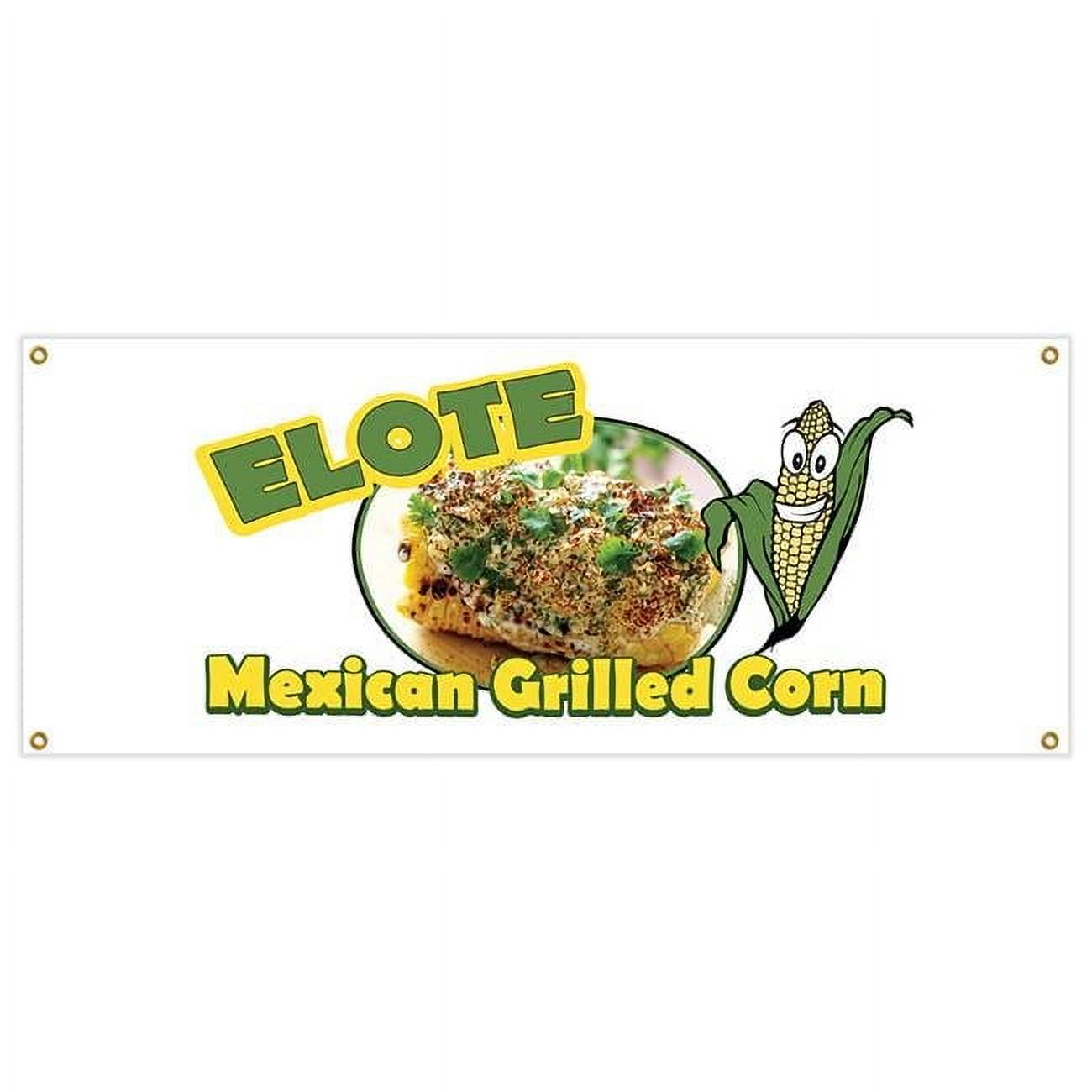 SignMission 18 x 48 in. Banner Sign - Elote Mexican Grilled Corn ...