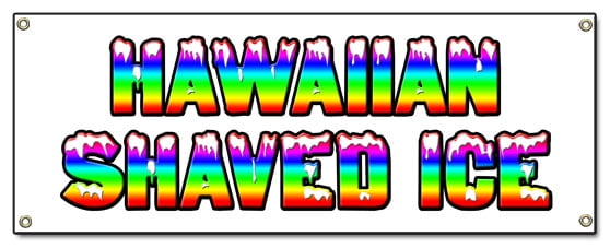 HAWAIIAN SHAVED ICE BANNER SIGN hawaian cart stand icee icy signs ...