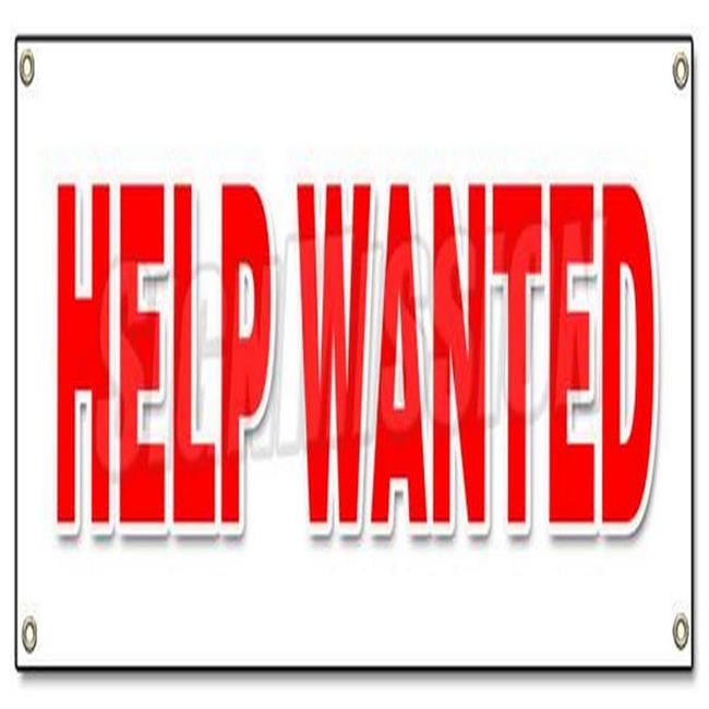 SignMission 18 x 48 in. Banner Sign - Help Wanted - Now Hiring ...