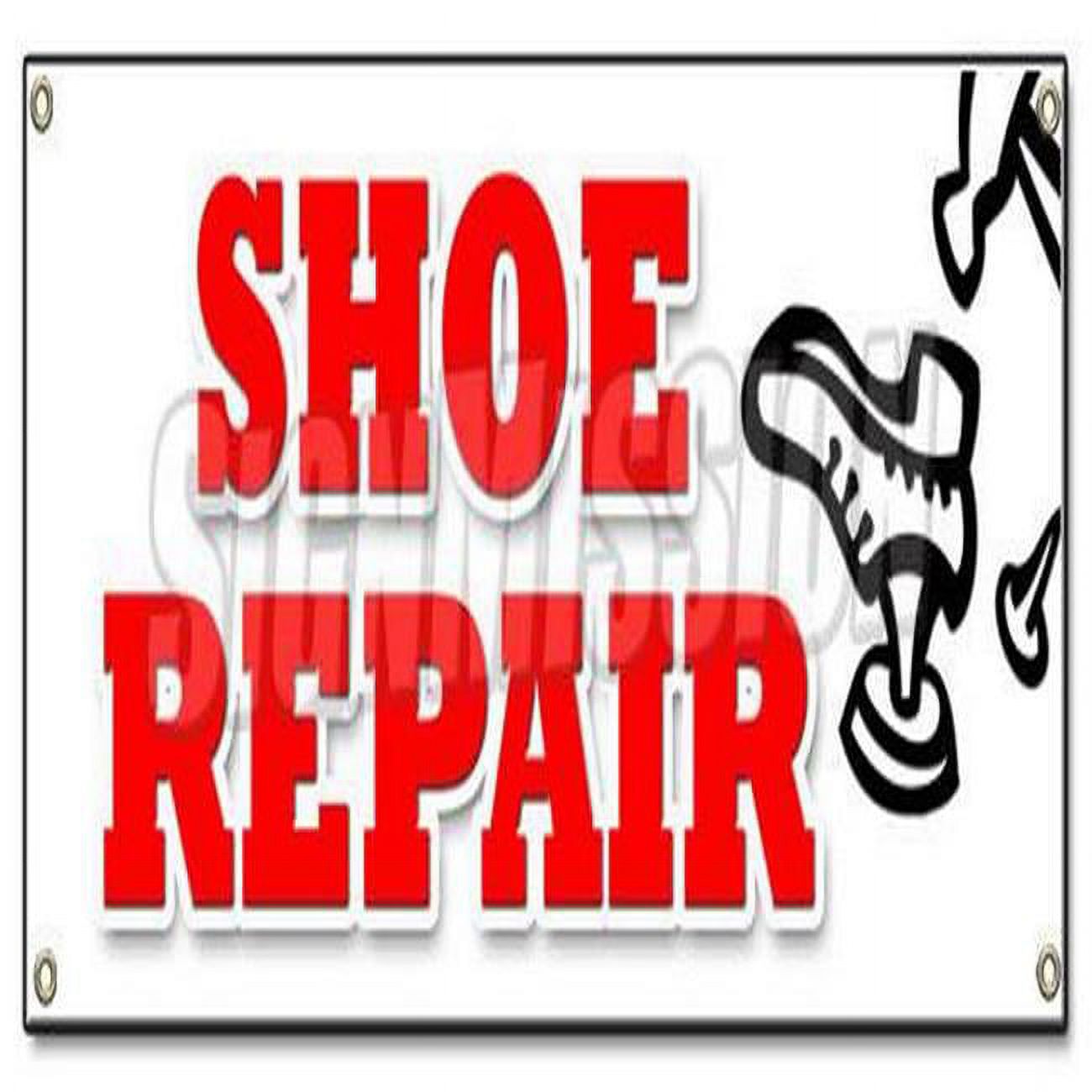 SignMission 18 x 48 in. Banner Sign - Shoe Repair - Heels Soles Leather ...