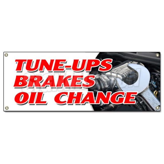 SignMission 18 x 48 in. Tune-Ups Brakes Oil Change Banner Sign ...