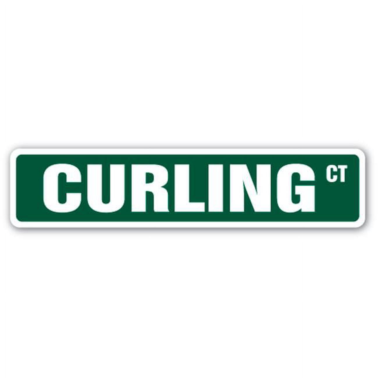 SignMission 2 x 9 in. Curling Street Sign - Decal Sport Brushes Shoes ...