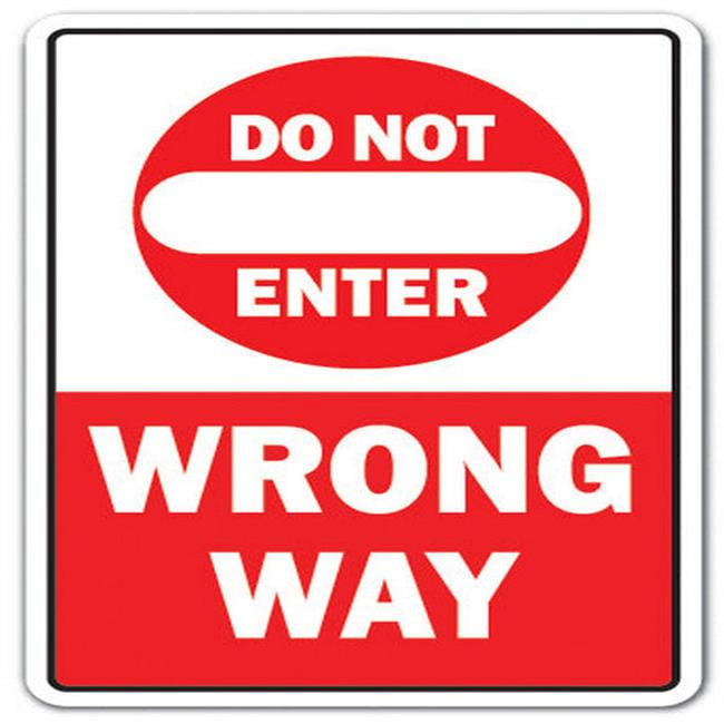 SignMission 20 in. Do Not Enter Wrong Way Sign - Traffic Road Street ...