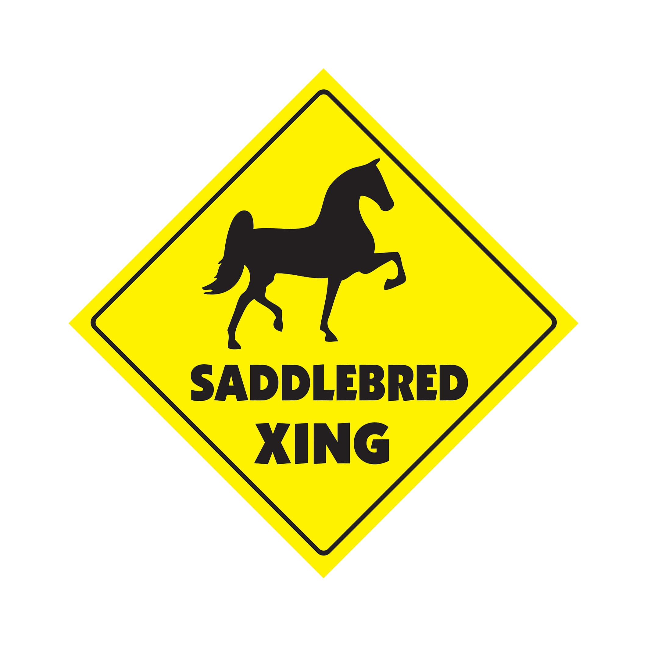 SignMission X-20-SADDLEBRED 20 in. Saddlebred Zone Xing Crossing Sign ...