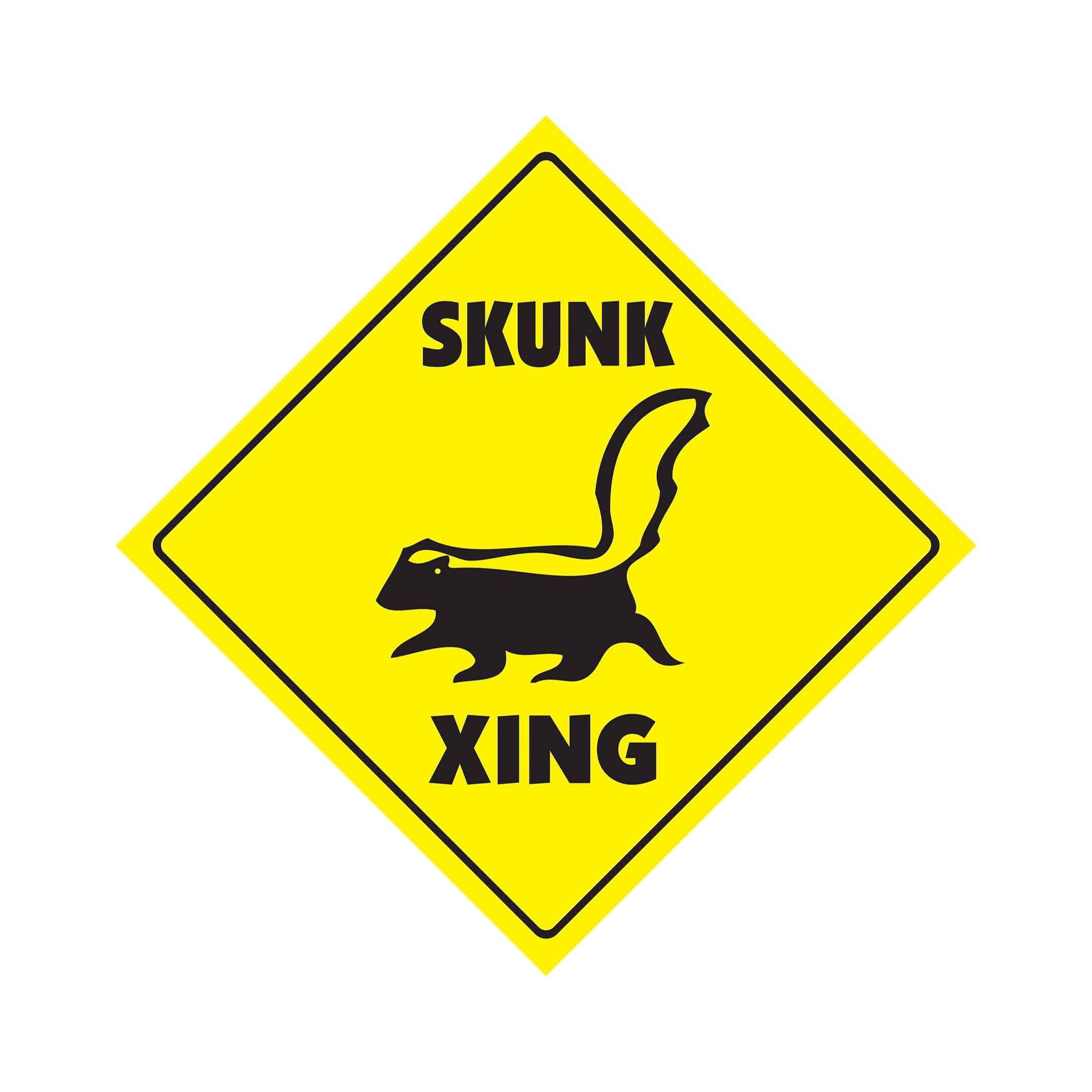 SignMission X-20-SKUNK 20 in. Skunk Zone Xing Crossing Sign - Walmart.com