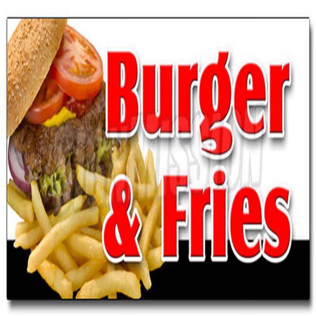 SignMission 24 in. Burger & Fries Decal Sticker - Cheeseburger French ...