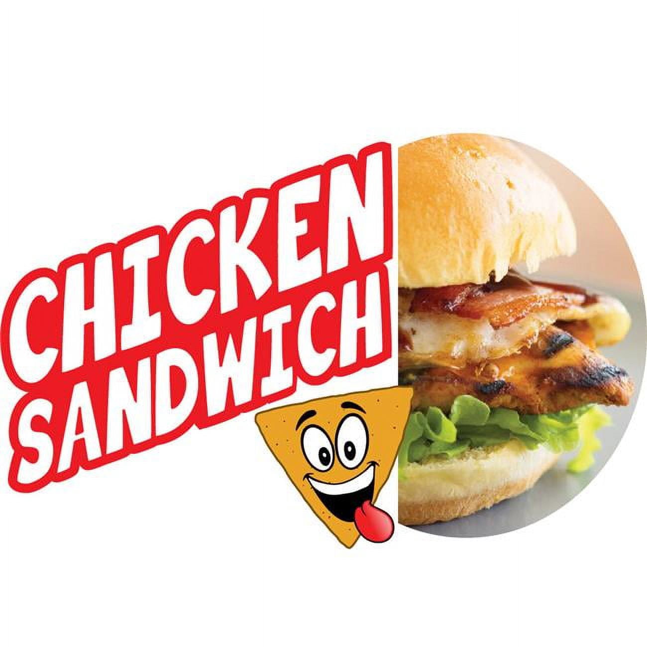 SignMission 24 in. Chicken Sandwich Concession Decal Sign - Cart ...