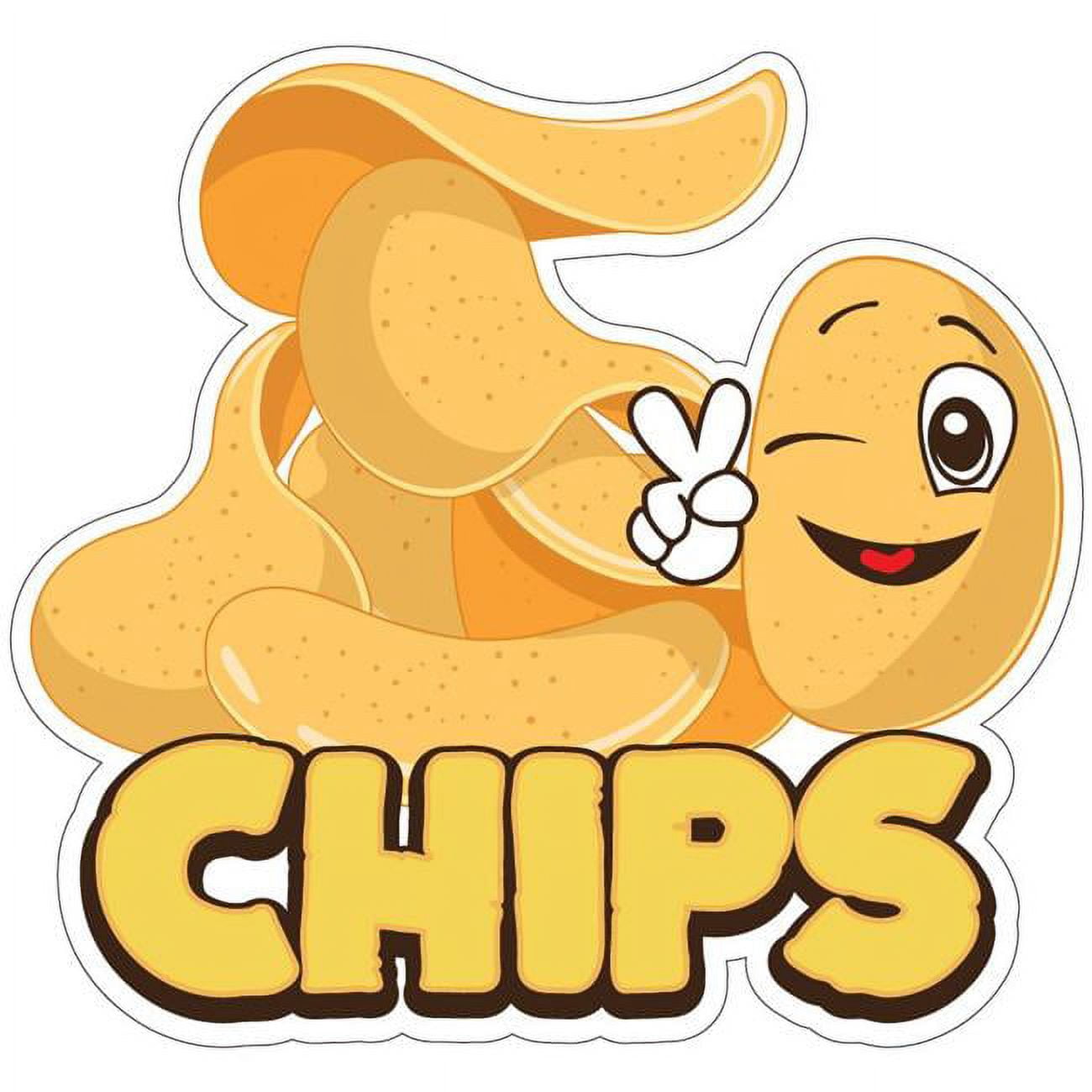 SignMission 24 in. Chips 2 Decal Concession Stand Food Truck Sticker ...