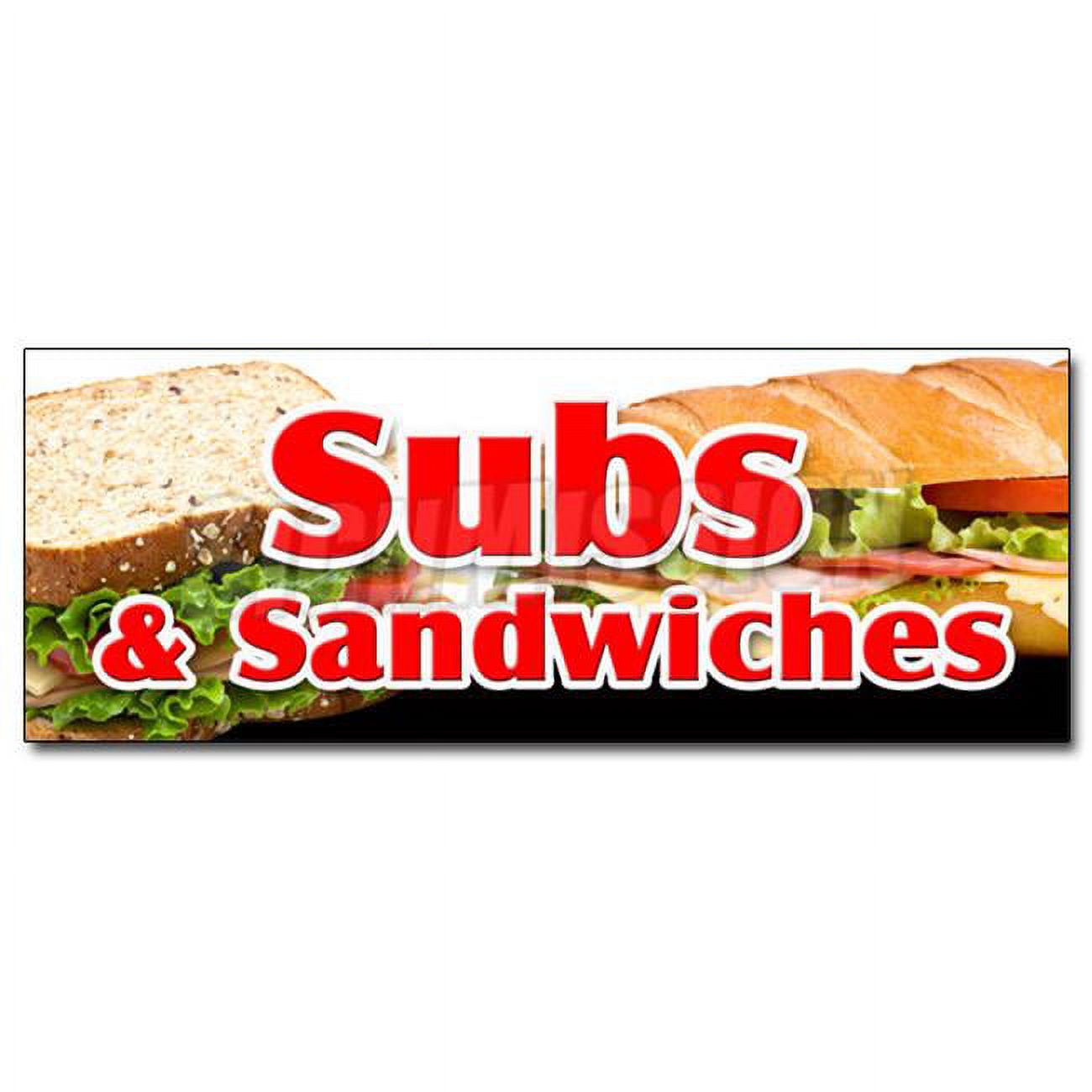 SignMission 24 in. Subs & Sandwiches Decal Sticker - Hero Hoagie Huge ...