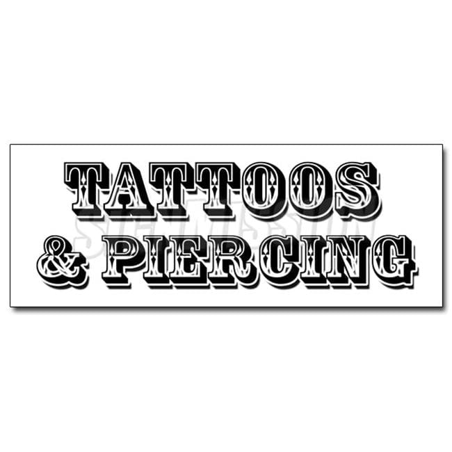 SignMission 24 in. Tattoos & Piercing Decal Sticker - Parlor Artwork ...