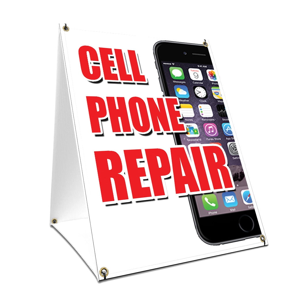 A-frame Sidewalk Cell Phone Repair Sign With Graphics On Each Side | 24 ...