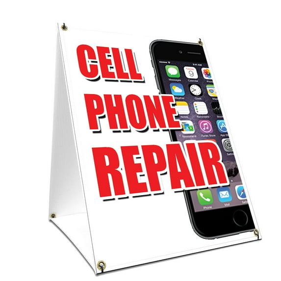 A-frame Sidewalk Cell Phone Repair Sign With Graphics On Each Side | 24 ...