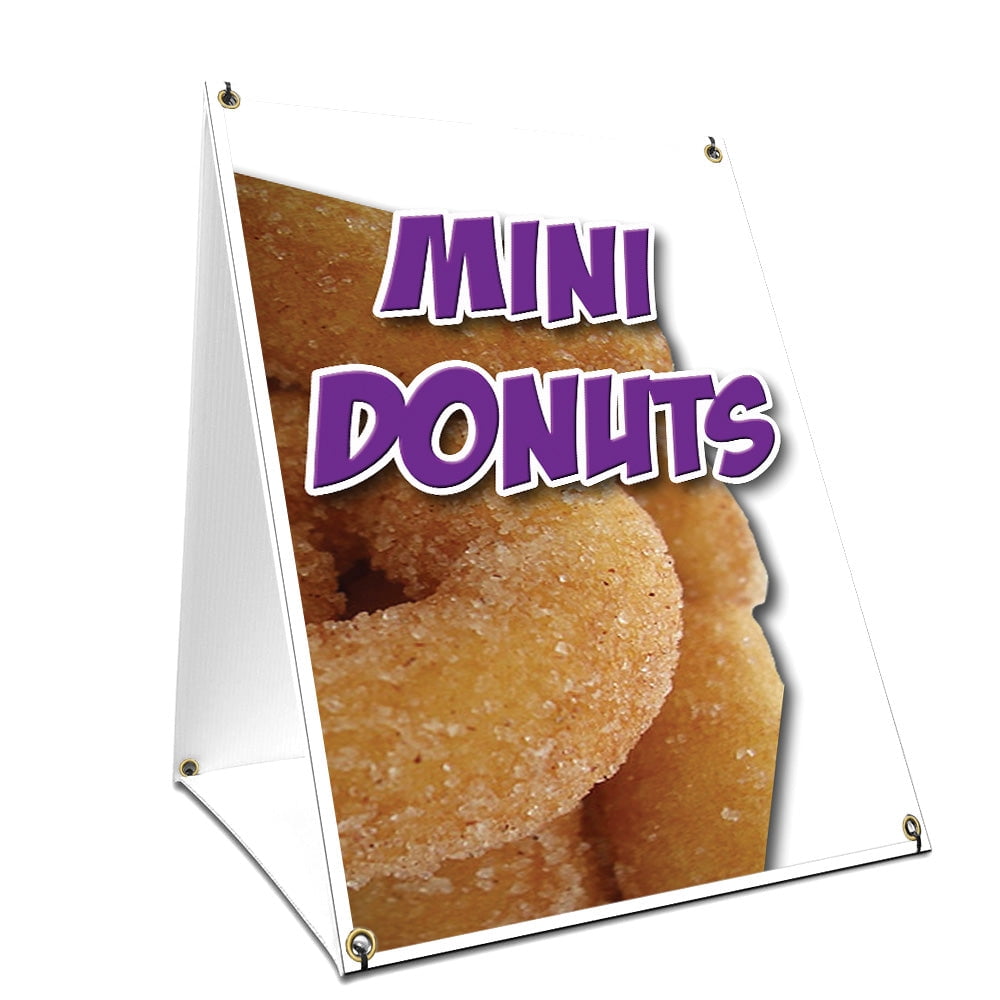 A-frame Sidewalk Mini Donuts Sign With Graphics On Each Side | 24" X 36 ...