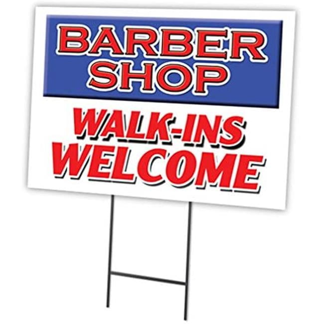 SignMission 24 x 36 in. Barber Shop Walk-ins W Yard Sign & Stake ...