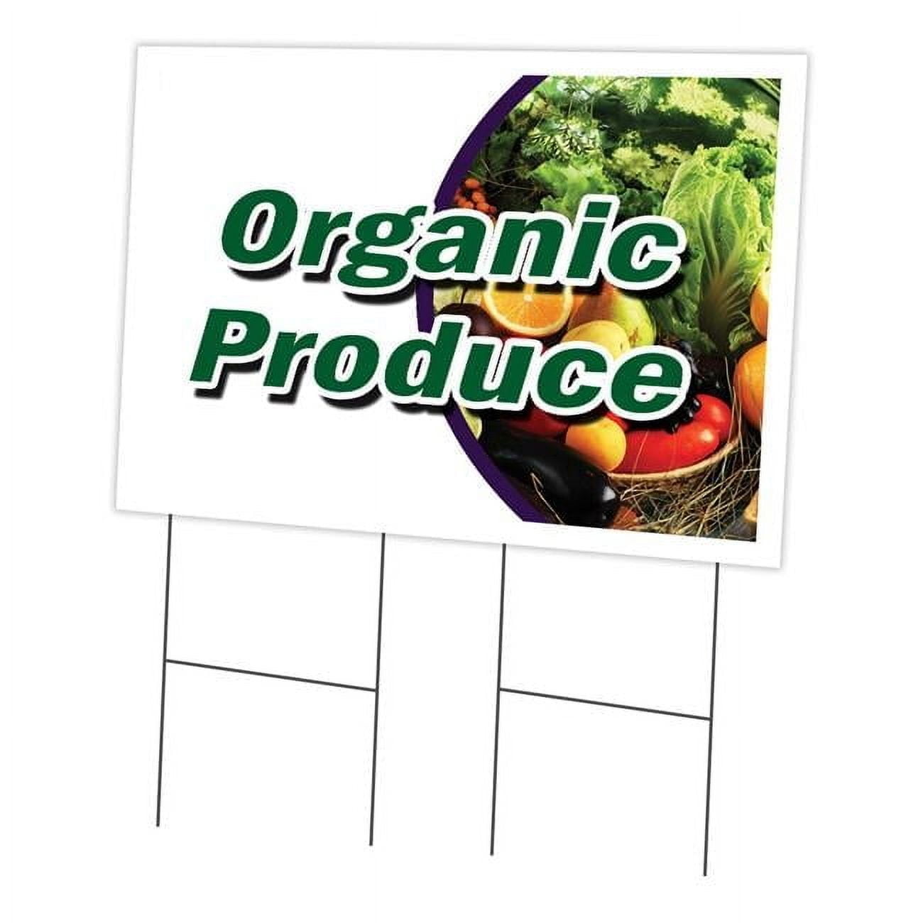 SignMission 24 x 36 in. Organic Produce Yard Sign & Stake - Walmart.com
