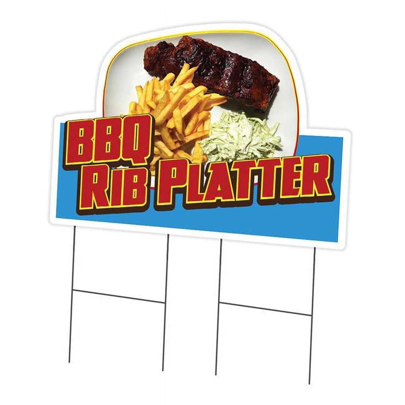 SignMission 24 x 36 in. Yard Sign & Stake - BBQ Rib Platter - Walmart.com