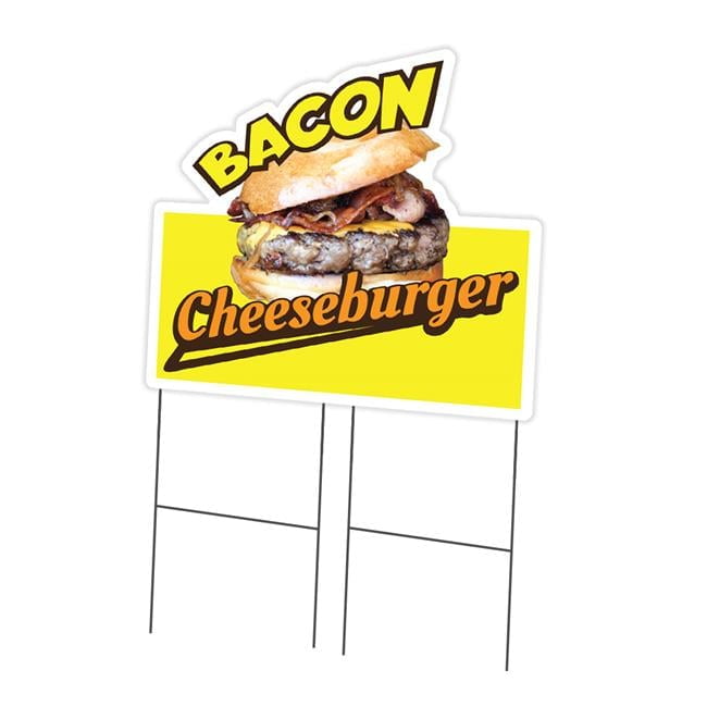 SignMission 24 x 36 in. Yard Sign & Stake - Bacon Cheeseburger ...