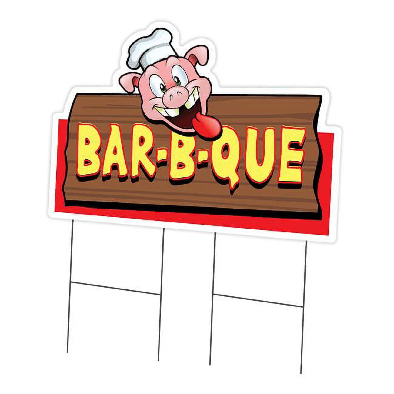 SignMission 24 x 36 in. Yard Sign & Stake - Bar-B-Que Pig Sign ...