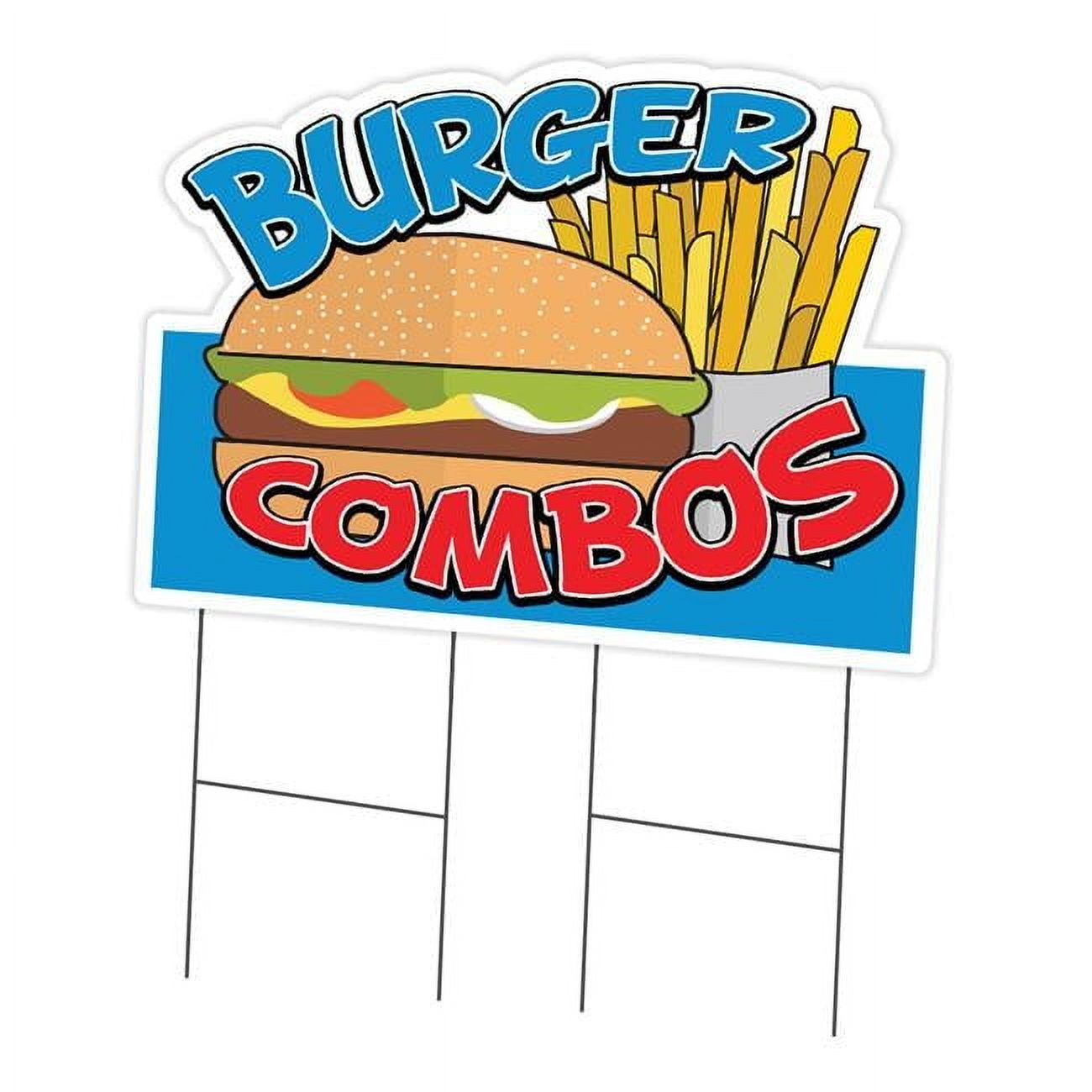 SignMission 24 x 36 in. Yard Sign & Stake - Burger Combos - Walmart.com
