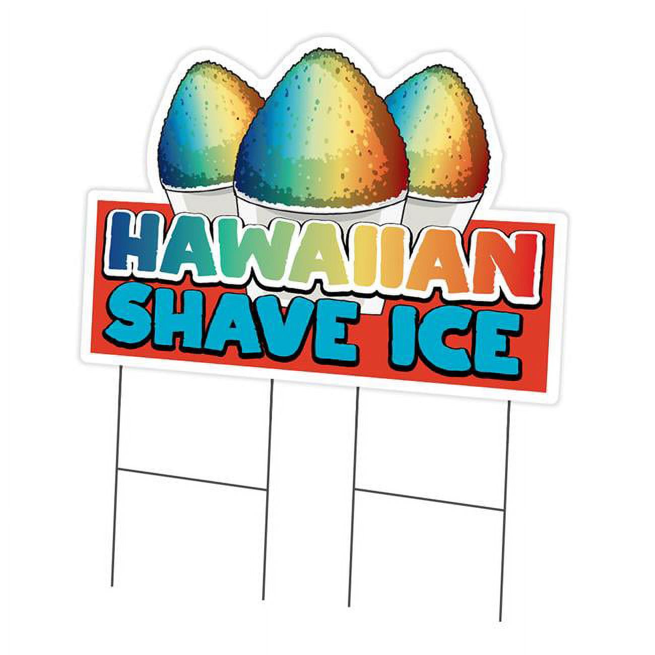 SignMission 24 x 36 in. Yard Sign & Stake - Hawaiian Shave Ice ...