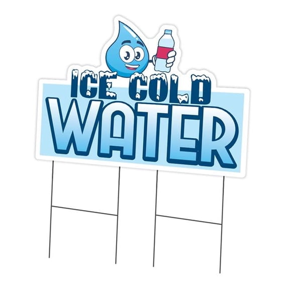 SignMission 24 x 36 in. Yard Sign & Stake - Ice Cold Water - Walmart.com
