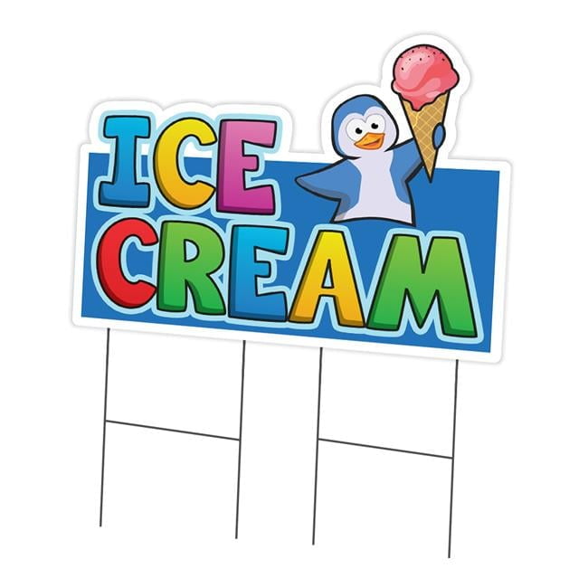 SignMission 24 x 36 in. Yard Sign & Stake - Ice Cream 1 - Walmart.com
