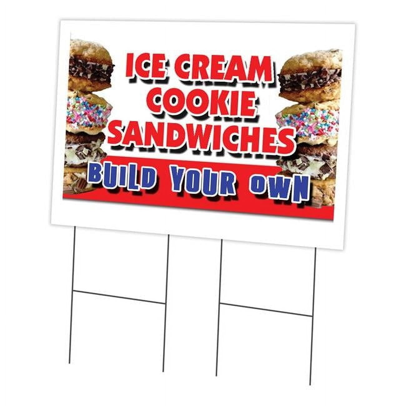 SignMission C-2436 Ice Cream Cookie Sandwi 24 x 36 in. Yard Sign ...