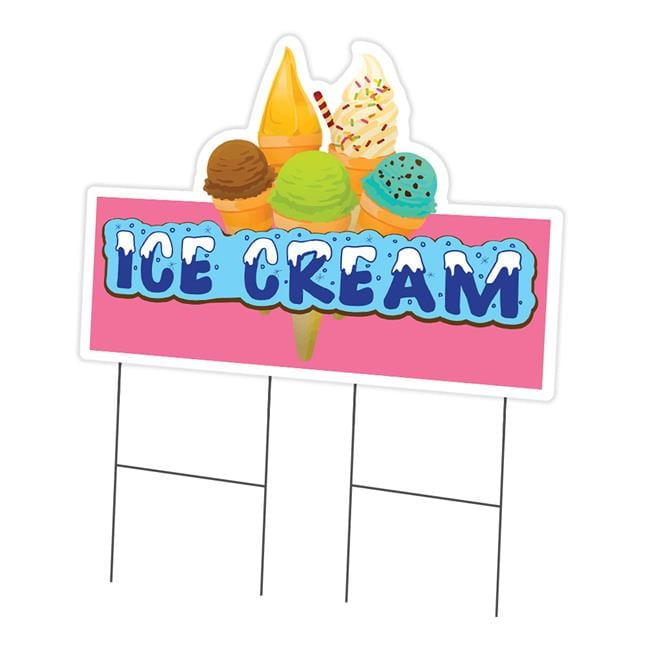 SignMission 24 x 36 in. Yard Sign & Stake - Ice Cream - Walmart.com