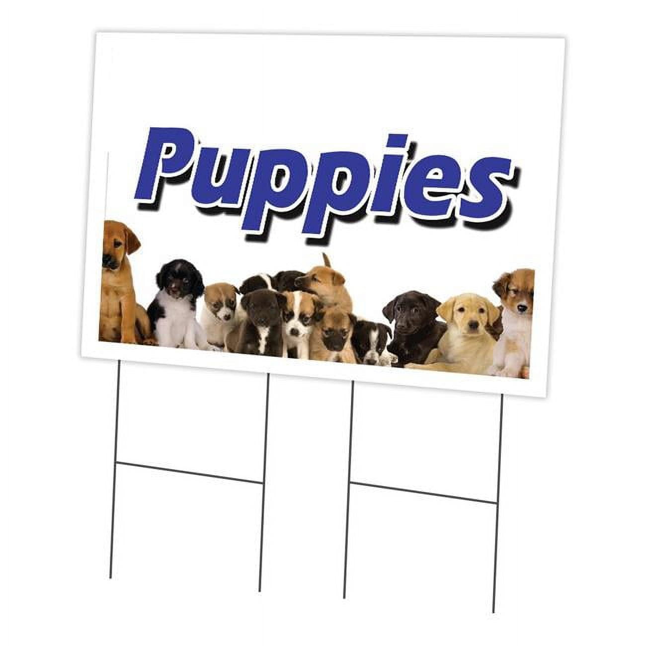 SignMission 24 x 36 in. Yard Sign & Stake - Puppies - Walmart.com